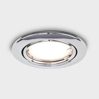 ValueLights Fire Rated Polished Chrome Tiltable GU10 Recessed Ceiling ...