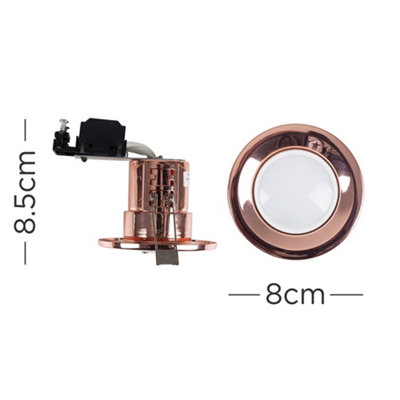 ValueLights Fire Rated Polished Copper Effect GU10 Recessed Ceiling ...
