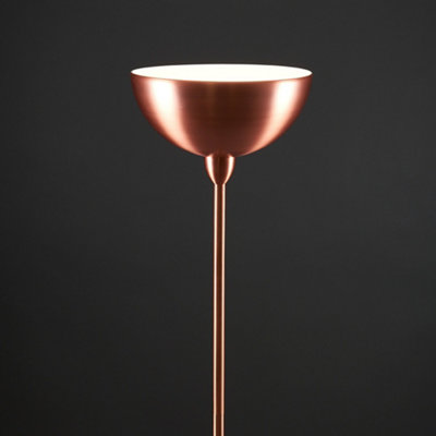 ValueLights Forseti Modern Copper Uplighter Floor Lamp with Bowl Shaped ...
