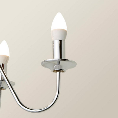 ValueLights Gothica Traditional 5 Way Chrome Flemish Style Ceiling ...