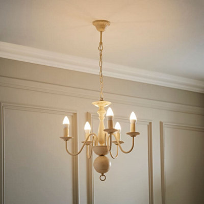 ValueLights Gothica Traditional 5 Way White Flemish Style Ceiling Light ...