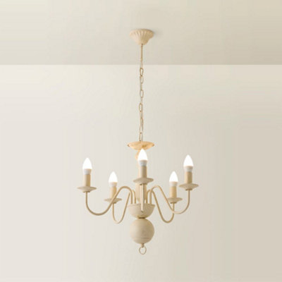 ValueLights Gothica Traditional 5 Way White Flemish Style Ceiling Light ...