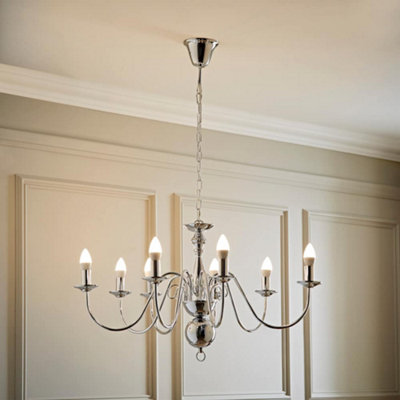 ValueLights Gothica Traditional Style 8 Way Polished Chrome Ceiling ...