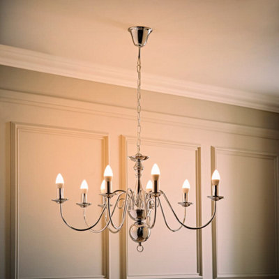 ValueLights Gothica Traditional Style 8 Way Polished Chrome Ceiling ...