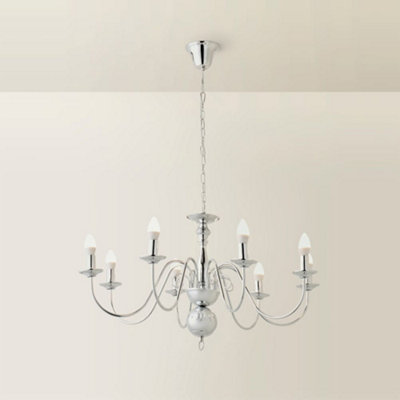 ValueLights Gothica Traditional Style 8 Way Polished Chrome Ceiling ...