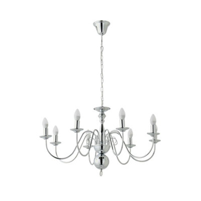 ValueLights Gothica Traditional Style 8 Way Polished Chrome Ceiling ...