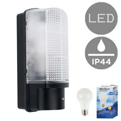 ValueLights Griffin Outdoor Heavy Duty Black Plastic IP44 Rated Dusk to ...