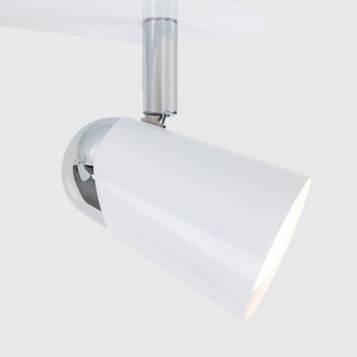 ValueLights Hardy White Ceiling Bar Spotlight and GU10 Spotlight LED 5W ...