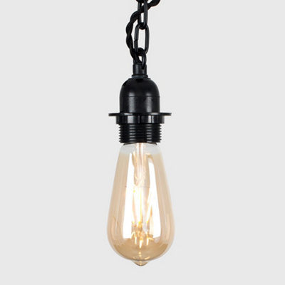 ValueLights Huber Pair of Industrial Satin Black Wall Ceiling Light ...