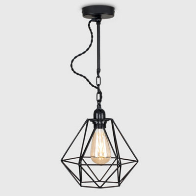 ValueLights Huber Satin Black Wall/Ceiling Light Fitting with Black ...