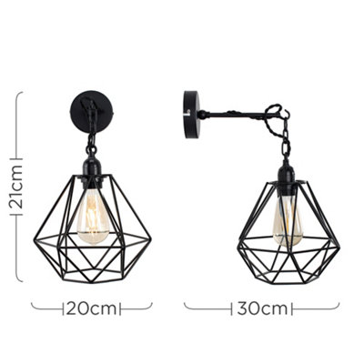 ValueLights Huber Satin Black Wall/Ceiling Light Fitting with Black ...