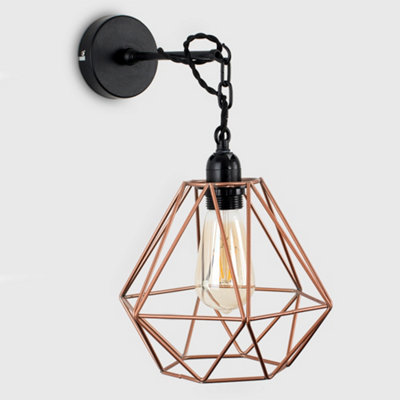 ValueLights Huber Satin Black Wall/Ceiling Light Fitting with Copper ...