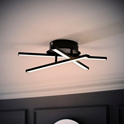 ValueLights Infinity Black Adjustable Crossover Integrated LED Ceiling ...
