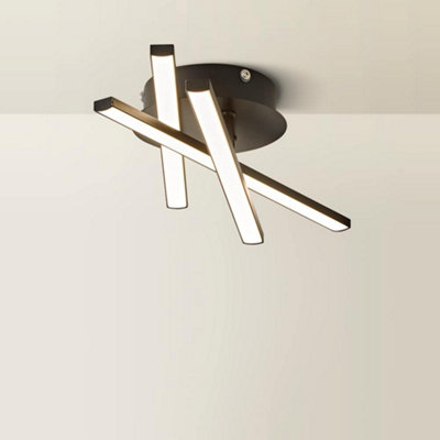 ValueLights Infinity Black Adjustable Crossover Integrated LED Ceiling ...
