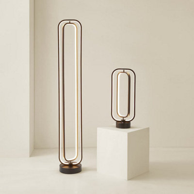 ValueLights Infinity Black Adjustable Revolving Integrated LED Floor Lamp