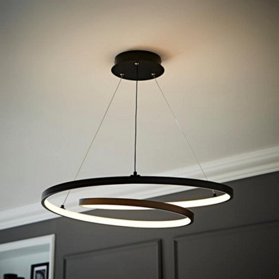ValueLights Infinity Black Ceiling Light Pendant and LED Integrated ...