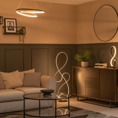 ValueLights Infinity Black Ceiling Light Pendant and LED Integrated ...