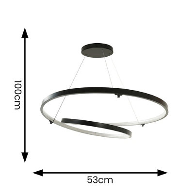 ValueLights Infinity Black Ceiling Light Pendant and LED Integrated ...