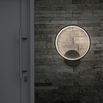 ValueLights Infinity Black Circle Integrated LED Wall Light