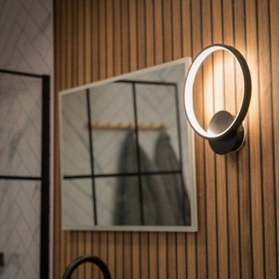 ValueLights Infinity Black Circle Integrated LED Wall Light