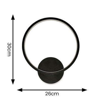 ValueLights Infinity Black Circle Integrated LED Wall Light