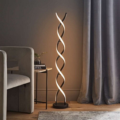 ValueLights Infinity Black Double Twist Integrated LED Floor Lamp