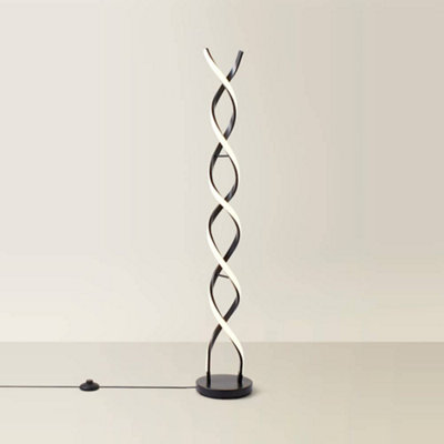 ValueLights Infinity Black Double Twist Integrated LED Floor Lamp