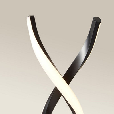 ValueLights Infinity Black Double Twist Integrated LED Floor Lamp