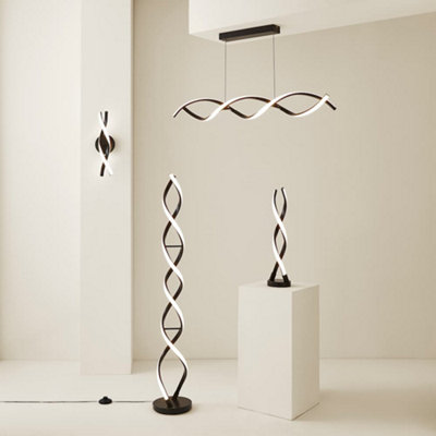 ValueLights Infinity Black Double Twist Integrated LED Floor Lamp