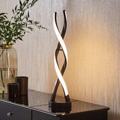 ValueLights Infinity Black Double Twist Integrated LED Table Lamp
