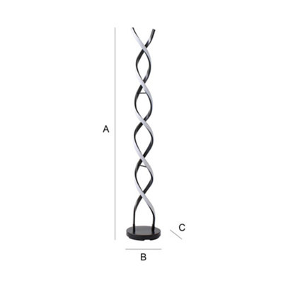 ValueLights Infinity Black Floor Lamp and LED Integrated LED 24W Warm ...