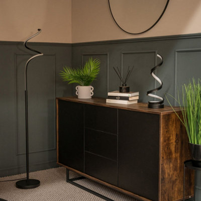 ValueLights Infinity Black Single Twist Integrated LED Floor Lamp