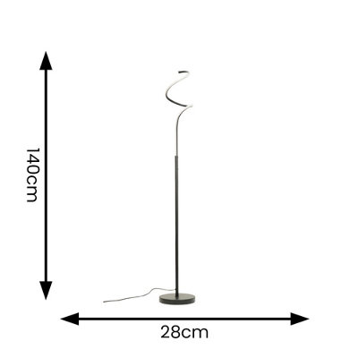 ValueLights Infinity Black Single Twist Integrated LED Floor Lamp