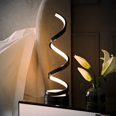 ValueLights Infinity Black Single Twist Integrated LED Table Lamp
