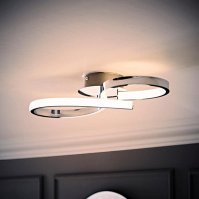 ValueLights Infinity Chrome Swirl Integrated LED Ceiling Light
