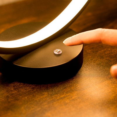 VALUELIGHTS INFINITY MATT BLACK LOOP INTEGRATED LED TOUCH TABLE LAMP IN ...