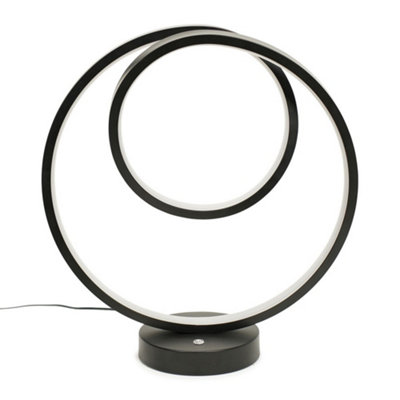 VALUELIGHTS INFINITY MATT BLACK LOOP INTEGRATED LED TOUCH TABLE LAMP IN ...