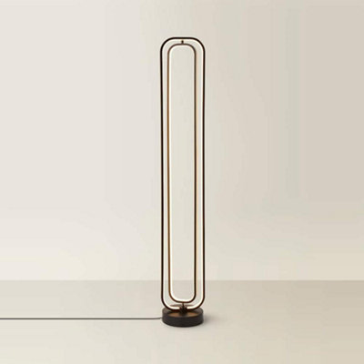 ValueLights Infinity Matte Black Revolving LED Floor Lamp