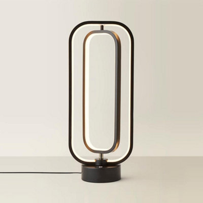 ValueLights Infinity Matte Black Revolving LED Table Lamp