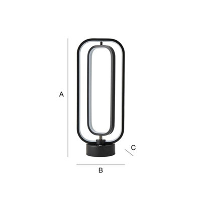 ValueLights Infinity Matte Black Revolving LED Table Lamp