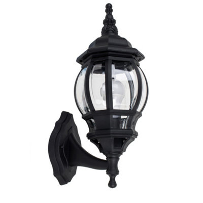 ValueLights IP44 Rated Black & Clear Outdoor Security Wall Light ...