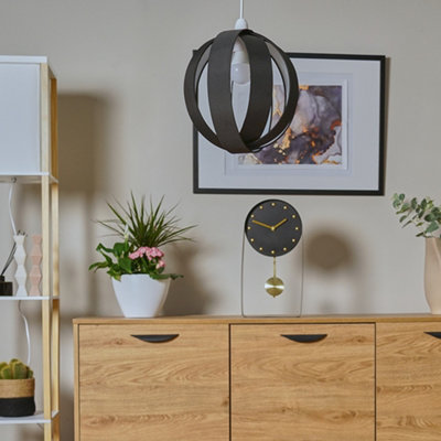 ValueLights J90 Black Ceiling Pendant Shade and B22 GLS LED 10W Warm ...