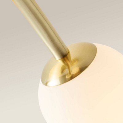 ValueLights Jas Gold 4 Way Ceiling Light with White Frosted Glass Globe ...