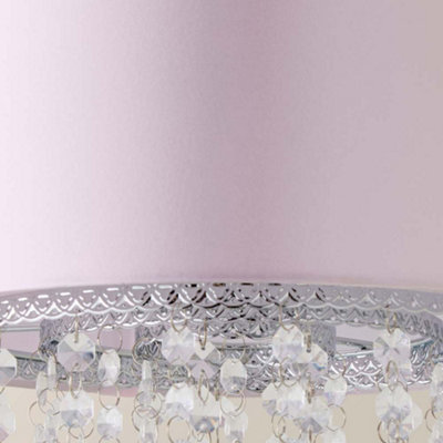ValueLights Jesmond Pink Ceiling Droplets Shade and Bulb (D)32cm