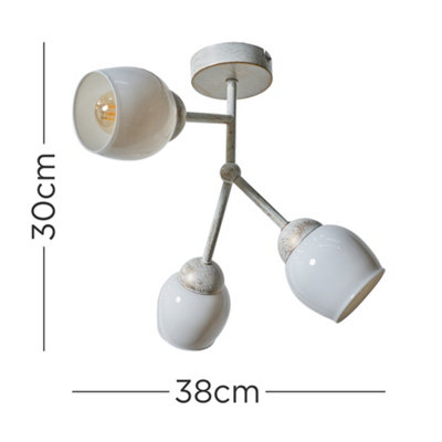 ValueLights Kenton Modern 3 Way Aged Metal Effect Ceiling Light Fitting ...