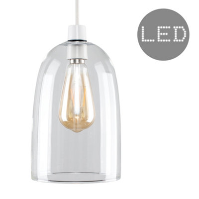 ValueLights Kira Silver Dome Ceiling Shade and Bulb (D)15cm