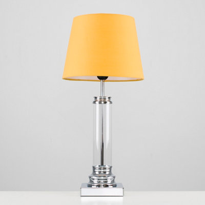 ValueLights Knowles Modern Clear Glass Column Design Touch Table Lamp ...