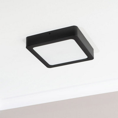 ValueLights Lacey Black Square IP44 Bathroom Flush or Recessed ...