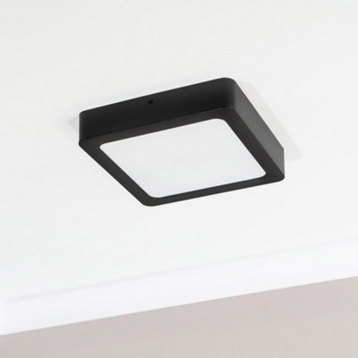 ValueLights Lacey Black Square IP44 Bathroom Flush or Recessed ...