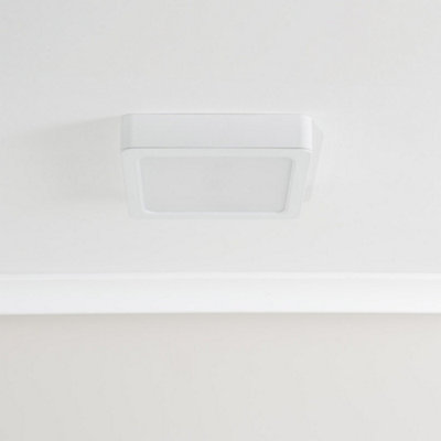 ValueLights Lacey White Square IP44 Bathroom Flush or Recessed ...